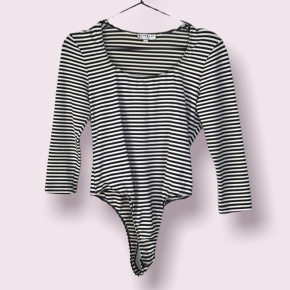 bebe | Tops | Vintage Bebe Striped Bodysuit | Poshmark